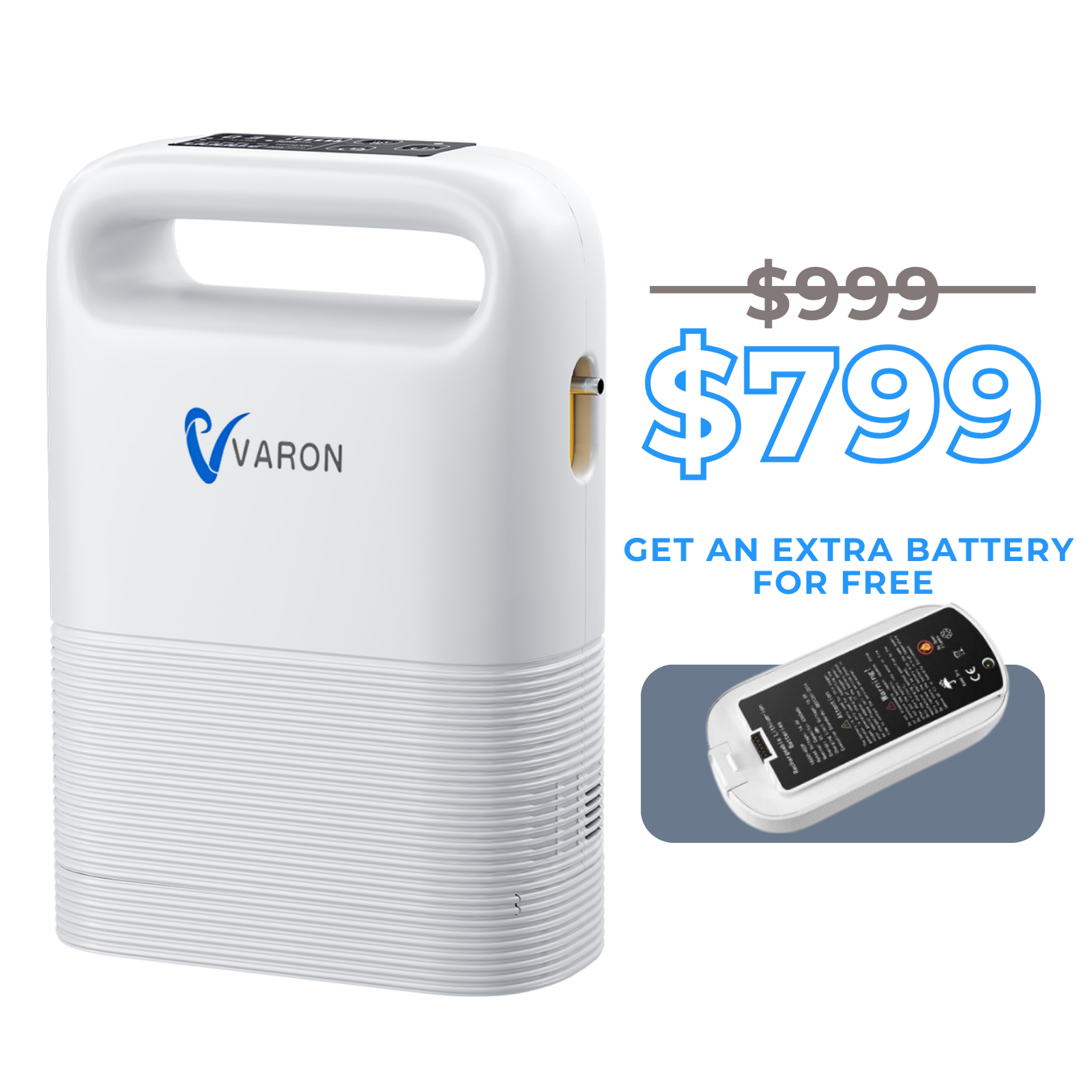 VARON 5L Pulse Flow Portable Oxygen Concentrator VP-2