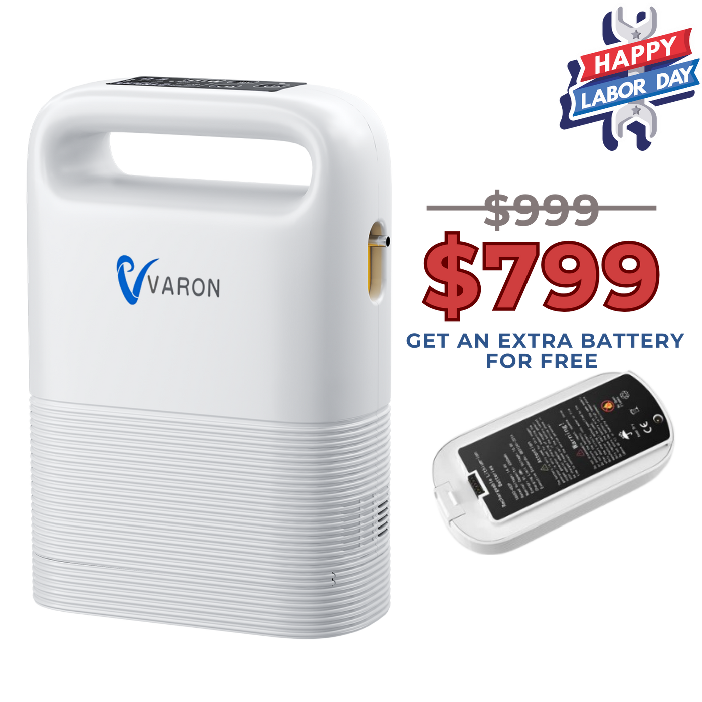 VARON 5L Pulse Flow Portable Oxygen Concentrator VP-2