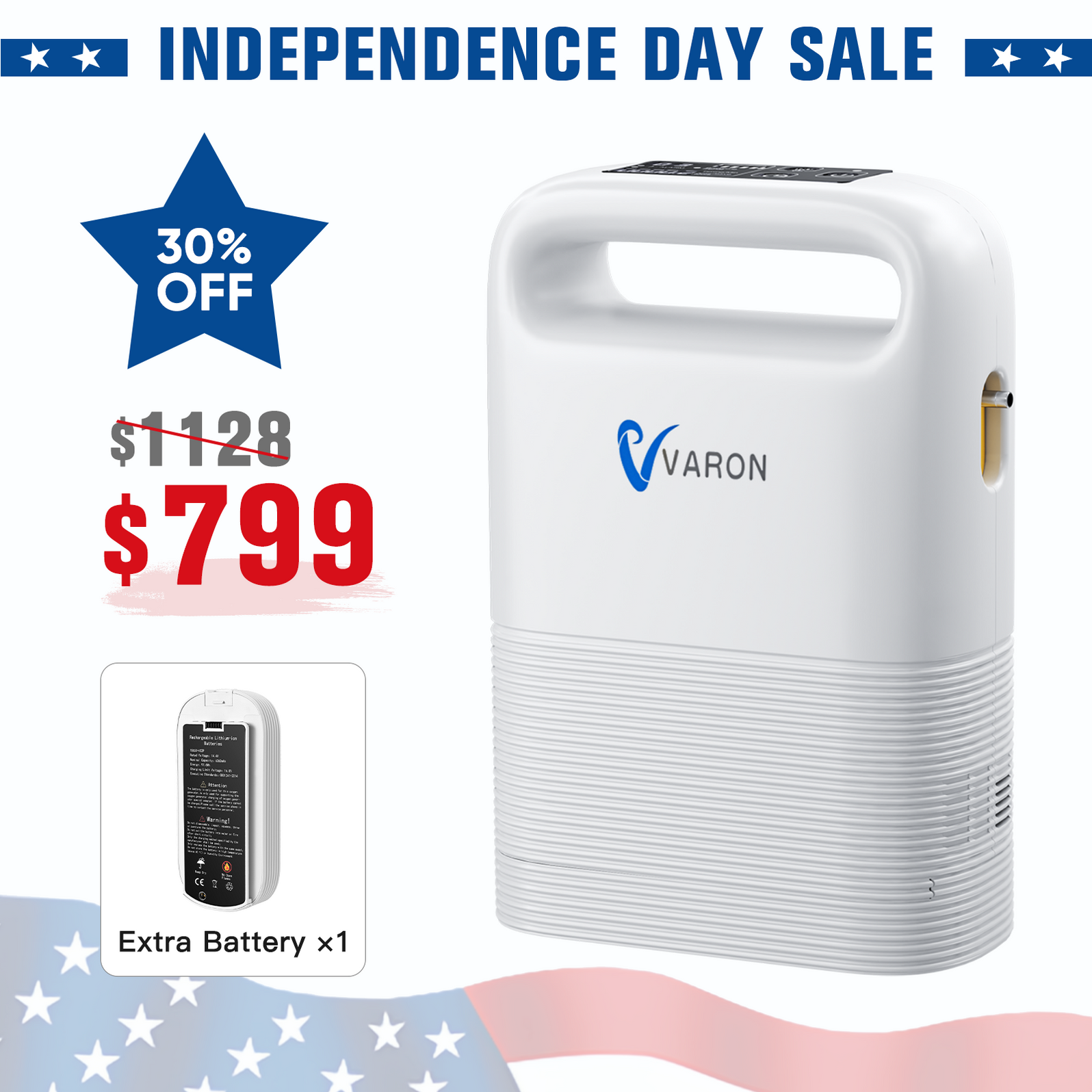 Portable Oxygen Concentrator 5L With Pulse Flow and Battery — VARON