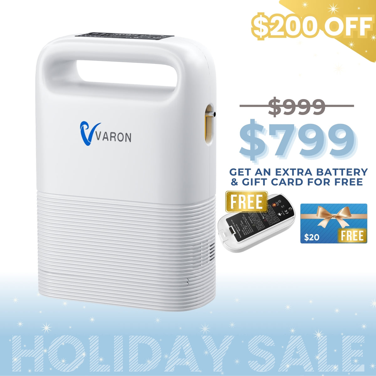 Portable Oxygen Concentrator 5L With Pulse Flow and Battery — VARON