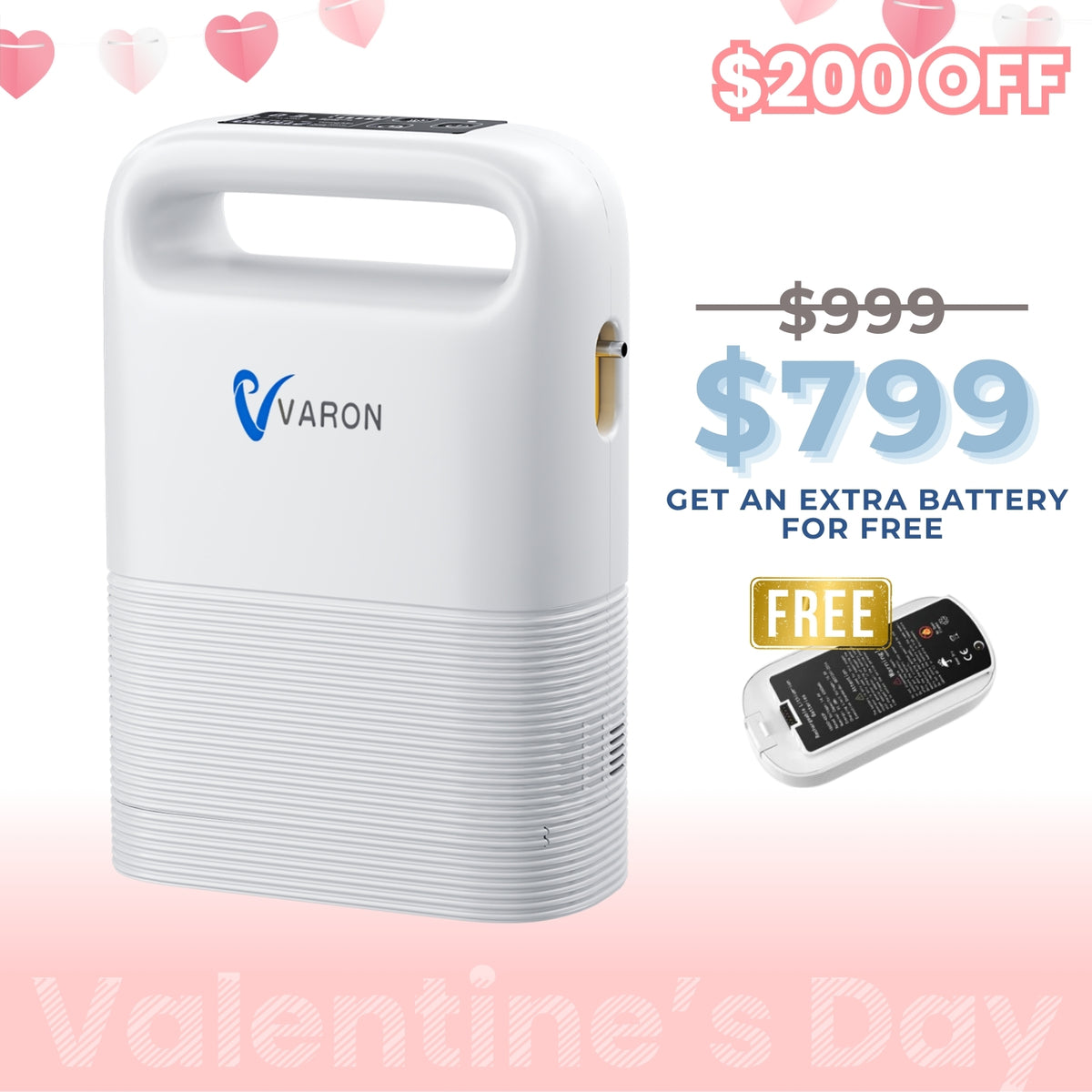 Portable Oxygen Concentrator 5L With Pulse Flow and Battery — VARON