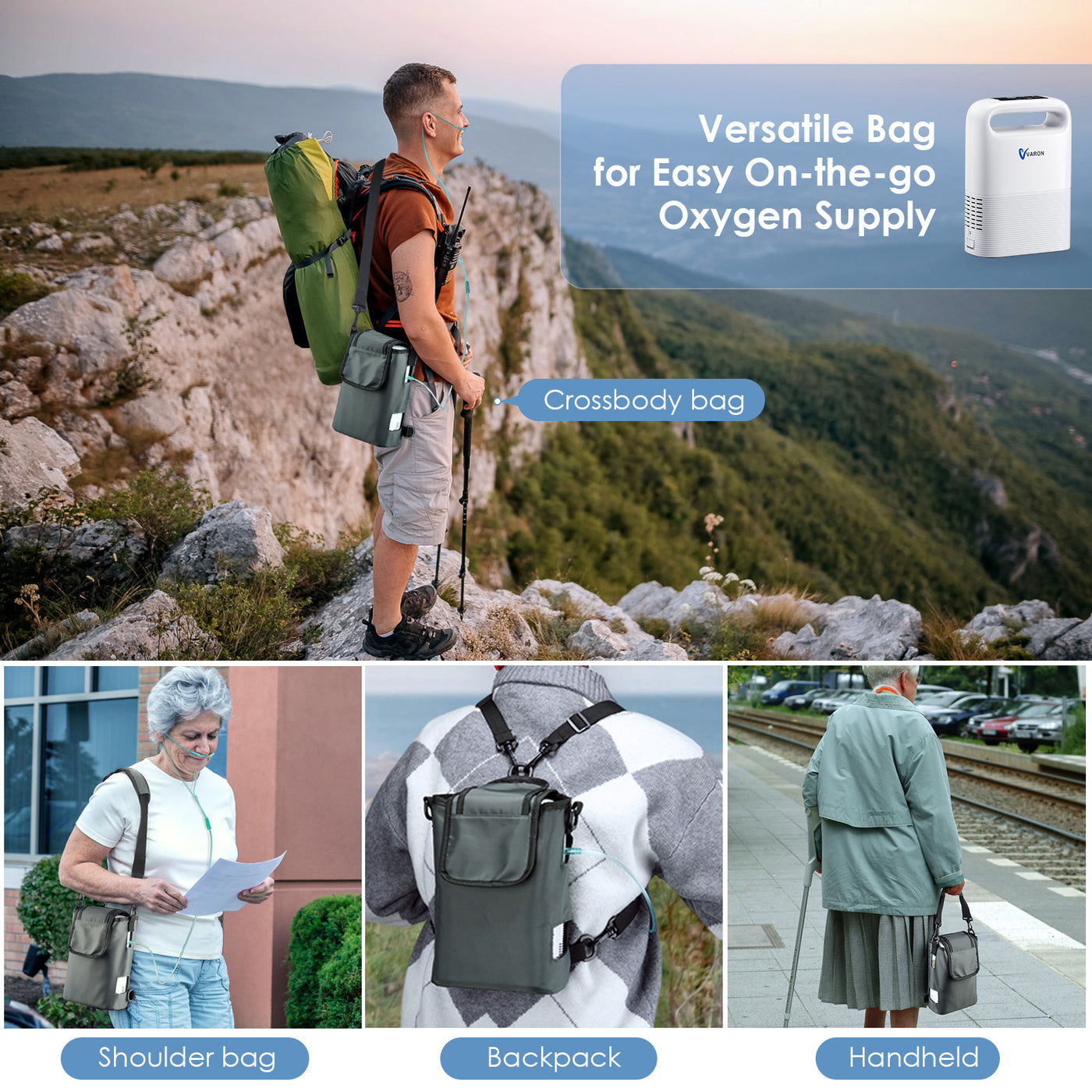 Portable Oxygen Concentrator 5L With Pulse Flow and Battery — VARON