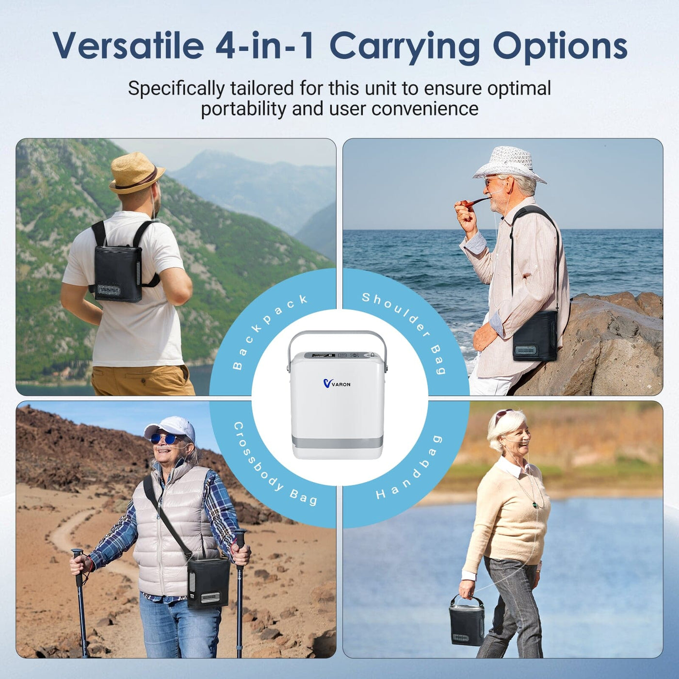 VARON VP-8G Portable Pulse Flow Oxygen | 1–8 Settings