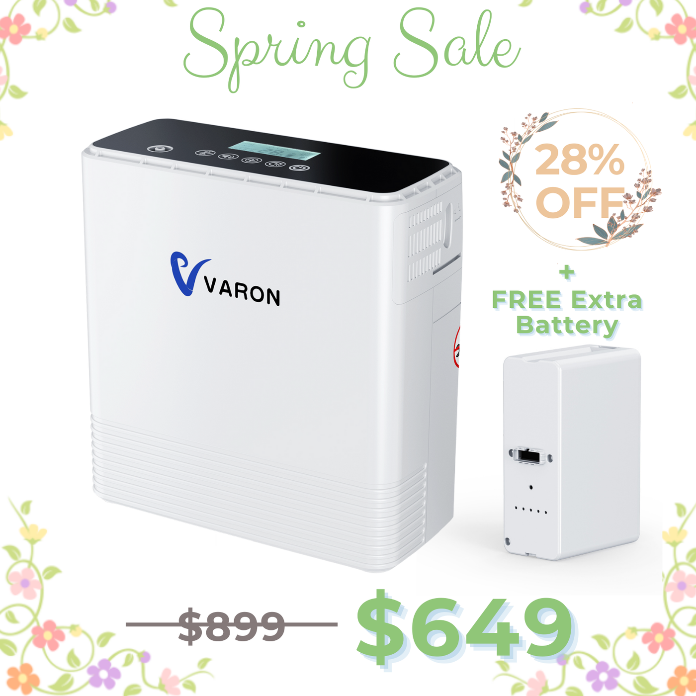VARON VP-6 Continuous Flow Portable Oxygen Concentrator 1-6L