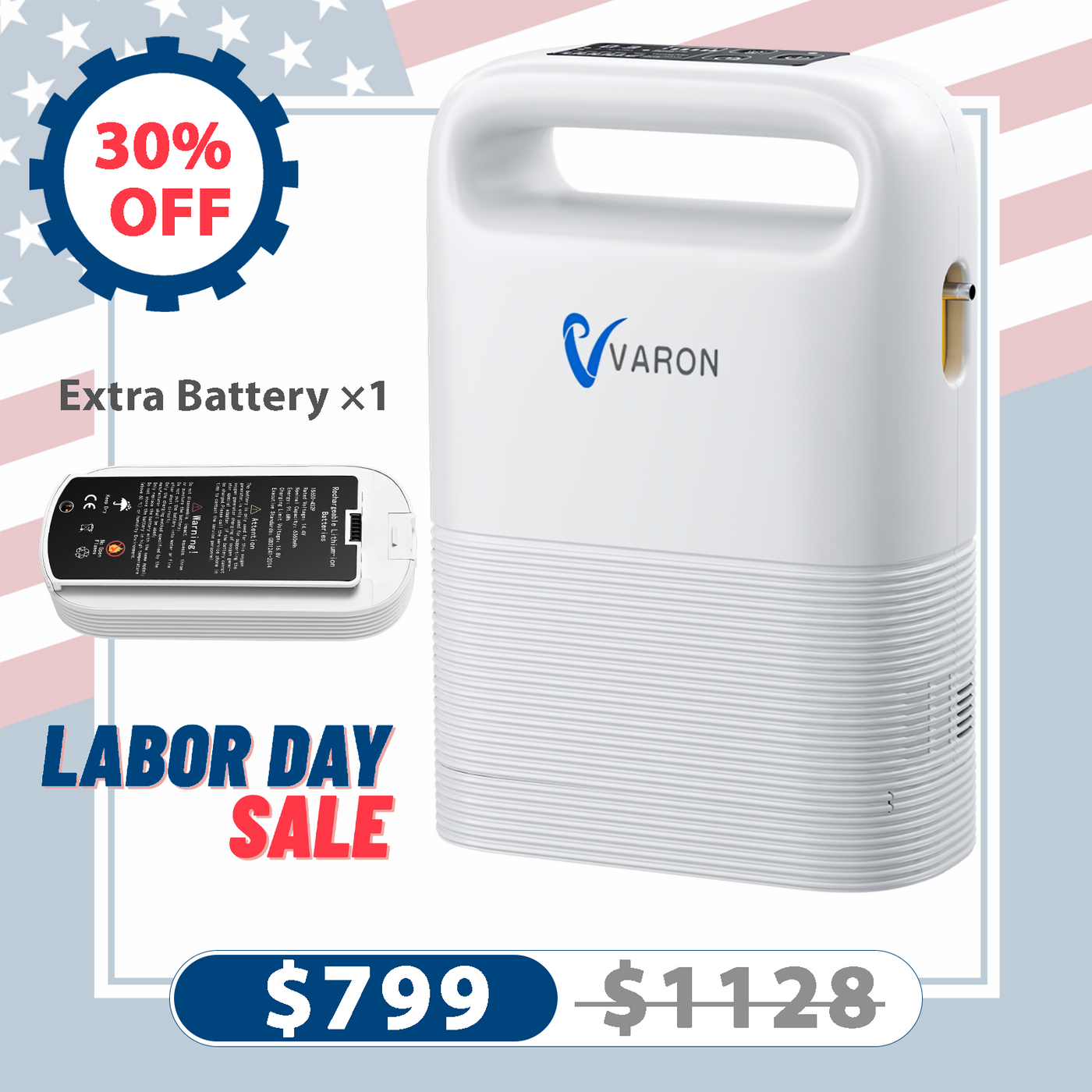 Portable Oxygen Concentrator 5L With Pulse Flow and Battery — VARON
