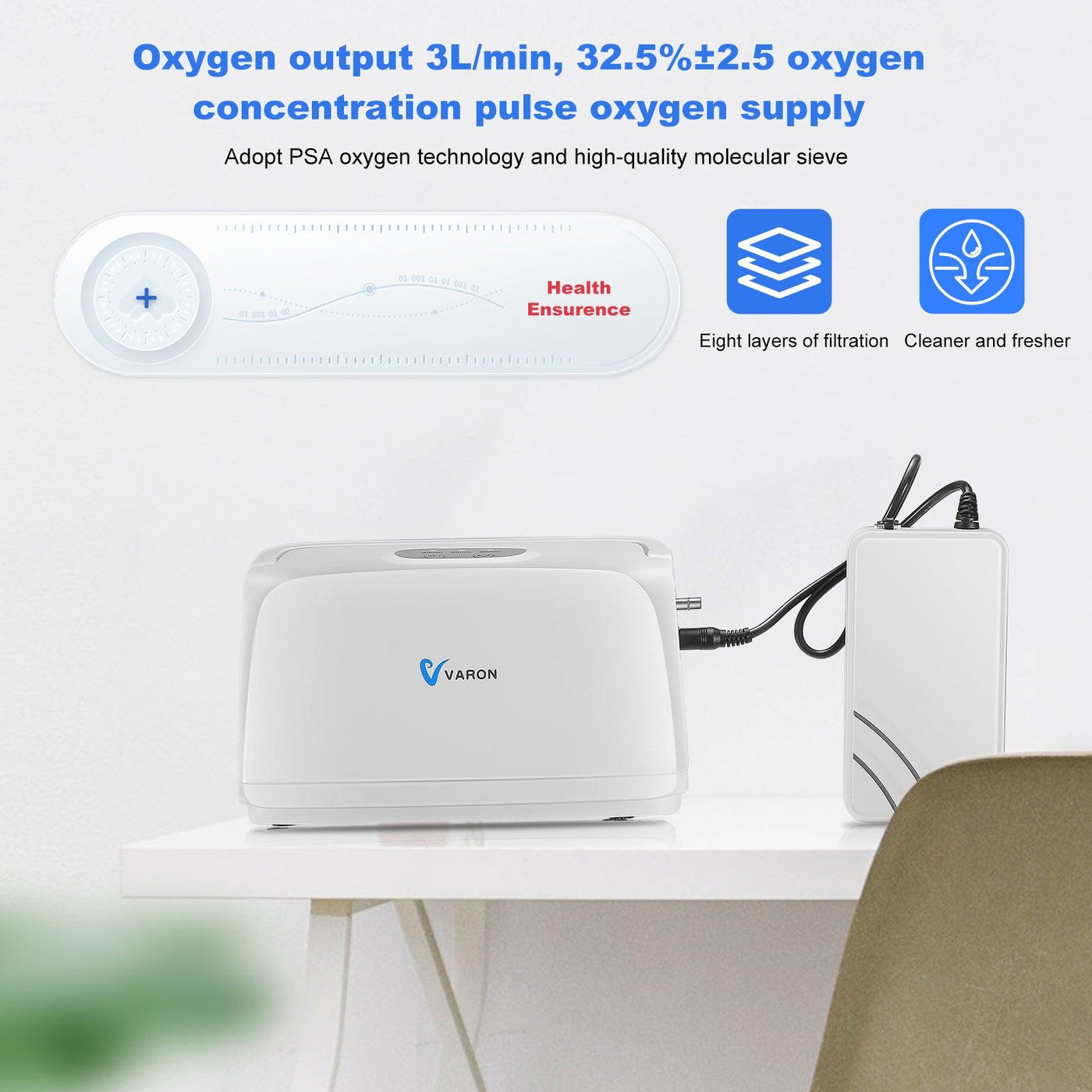 VARON 3L/min Portable Oxygen Concentrator VL-1